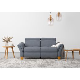 2,5-Sitzer Home Affaire "Lindgren", blau (hellblau), B:185cm H:84cm T:93cm, 100% Polyester, Sofas, 2 5-Sitzer, wahlweise mit TV-Funktion, links oder beidseitig, Kopfteilverstellung