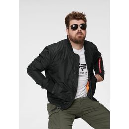 Bomberjacke Alpha Industries "MA-1 TT", Herren, Gr. 3XL, schwarz, Web, Obermaterial: 100% Nylon. Futter: 100% Nylon, unifarben, schmal normal, Rippb&uuml;ndchen, Jacken Bomberjacke, Kunstfaser, slim fit