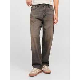 Jack & Jones Relax-fit-Jeans JACK & JONES "JJIALEX mit cleanem Look und Taschenvielfalt", Herren, Gr. 29, L&auml;nge 30, grau (grau denim), Denim/Jeans, Obermaterial: 100% Baumwolle, Abriebeffekte, relaxed fit lang, Jeans Relax-fit-Jeans, Baumwolle, relax fit