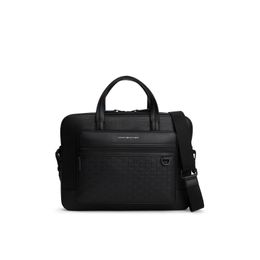 Laptoptasche Tommy Hilfiger "TH MODERN COMPUTER BAG", Gr. B/H/T: 38cm x 28cm x 6cm, schwarz, Lederimitat, Taschen Laptoptasche, Unisex Aktentasche, Notebook mit abnehmbarem Umh&auml;ngeriemen