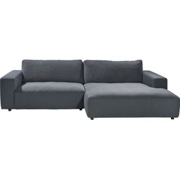 Ecksofa Musterring "LUCIA L-Form", grau (anthrazit), B:296cm H:81cm T:190cm, Flachgewebe VALMONT (60% Baumwolle/40% Leinen);Leder PURO, pigmentiertes Leder;Microfaser CRONA (100% Polyester);Flachgewebe FLORIS (100% Polyester);Leder BAX, pigmentiertes Leder, Sofas, Ecksofa