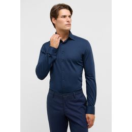 Langarmhemd Eterna "SLIM FIT", Damen, Gr. 38, Normalgr&ouml;&szlig;en, blau (navy), 58% Baumwolle, 42% Polyester, schmal, Manschette, Hemden Langarmhemd, NON IRON (b&uuml;gelfrei)