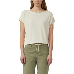 T-Shirt s.Oliver, Damen, Gr. 42, beige, Jersey, Obermaterial: 95% Viskose, 5% Elasthan, regular fit taillenbedeckt, Rundhals, Shirts T-Shirt, mit Markenlabel