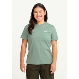 T-Shirt Jack Wolfskin "ESSENTIAL T W", Damen, Gr. XL (46), gr&uuml;n zinnia, Obermaterial: 100% Baumwolle, normal, Rundhals, Shirts T-Shirt