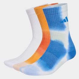 Sportsocken adidas Performance "TIE DYE 3PP", Damen, Gr. S (37/39), multco, wei&szlig;, rayblu, Obermaterial: 55% Baumwolle, 41% Polyester, 3% Elasthan, 1% Polyamid, Socken Sportsocken