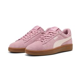 Sneaker Puma "SMASH 3.0", Herren, Gr. 38,5, rosa (poised pink, jasmine flower, gum), Leder, unifarben, Schuhe Sneaker, klassische Tennissport-Silhouette, gepufferter Schuhkragen