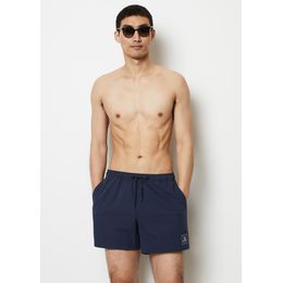 Marc O'Polo Badeshorts MARC O'POLO "Essentials", Herren, Gr. L, N-Gr, blau (navy), Web, Polyester, unifarben, Badehosen Badeshorts, mit dezentem Logoprint