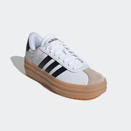 Plateausneaker adidas Sportswear "VL COURT BOLD", Damen, Gr. 40, wei&szlig; (cloud wei&szlig;, core schwarz, wonder beige), Leder, Synthetik, Schuhe Plateausneaker, inspiriert vom Design des adidas gazelle bold, Topseller