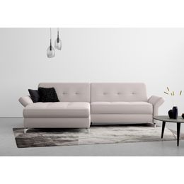 Ecksofa Home Affaire "Maredo L-Form", beige (sand), B:284cm H:89cm T:179cm, 100% Polyester, Sofas, Ecksofa, Federkern, wahlweise auch mit Kopfteil- und Armlehnverstellung
