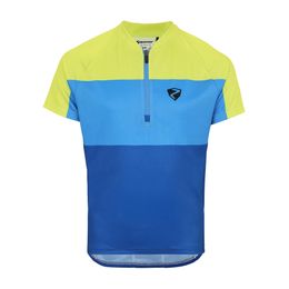 Radtrikot Ziener "NESTEL-Z", Kinder, Gr. 116, bitter lemon.cobalt blau, Obermaterial: 100% Polyester, Trikots Radtrikot