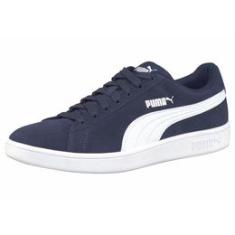Sneaker Puma "Puma Smash v2", Herren, Gr. 37, schwarz-wei&szlig; (peacoat, Puma, wei&szlig;), Leder, Schuhe Sneaker, aus Leder und Synthetik, atmungsaktiv, mit Schn&uuml;rung, Topseller