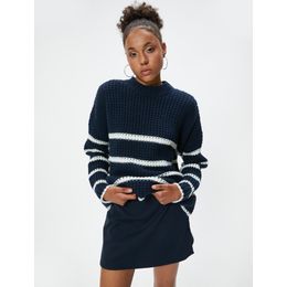 KOTON Sweatshirt Damen Gr&ouml;&szlig;e XXS navy / wei&szlig;