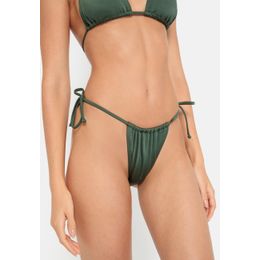 Bikini-Hose LSCN BY LASCANA "Nele", Damen, Gr. 40, N-Gr, gr&uuml;n (olive), Polyamid, leicht gl&auml;nzend, unifarben, Badehosen Bikini-Hose, mit gl&auml;nzender Beschichtung
