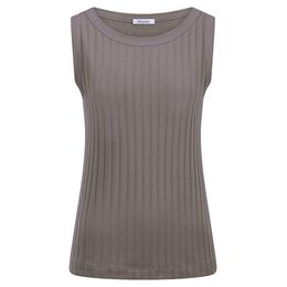 efixelle - Rundhals-Top, beige, Gr. 46 / L - Baumwolle