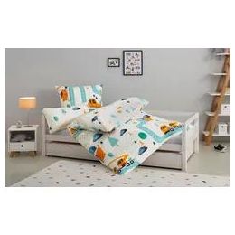Kinderbettw&auml;sche OTTO HOME "CUDDLEE", blau (baustelle), B/L: 135cm x 200cm, 1 Stk., 1 Stk., Renforc&eacute;, B/L: 40cm x 80cm, 2 Stk., Renforc&eacute;, Obermaterial: 100% Baumwolle, Bettw&auml;sche, in vielen Designs: Dino,Einhorn,Weltraum,Baustelle,Herz,Trecker,Safari