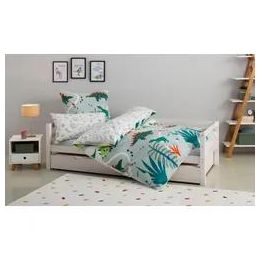 Kinderbettw&auml;sche OTTO HOME "CUDDLEE", gr&uuml;n (dinosaurier), B/L: 135cm x 200cm, 1 Stk., 1 Stk., Renforc&eacute;, B/L: 40cm x 80cm, 2 Stk., Renforc&eacute;, Obermaterial: 100% Baumwolle, Bettw&auml;sche, in vielen Designs: Dino,Einhorn,Weltraum,Baustelle,Herz,Trecker,Safari