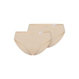 Tai-Slip Schiesser "95/5", Damen, Gr. 36, beige (410, sand), Single Jersey, Obermaterial: 95% Baumwolle, 5% Elasthan, eng, Unterhosen Tai-Slip, mit flachen N&auml;hten