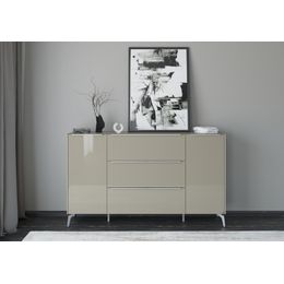 Sideboard "Reno", taupe matt lack, glas taupe glanz, B:182cm H:109cm T:42cm, Glas, Holzwerkstoff, SET ONE BY Musterring, Sideboards, Sideboard, Mit Winkelfu&szlig; in diversen Farben, 109 cm H&ouml;he & Farbauswahl