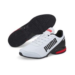 Sneaker Puma "EQUATE SL", Herren, Gr. 44,5, Puma wei&szlig;, Puma schwarz, high risk rot, Synthetik, Schuhe Sneaker, herausnehmbare Innensohle, SOFTFOAM+ D&auml;mpfungstechnologie, Topseller