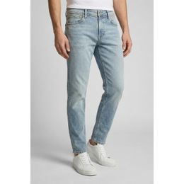Tapered-fit-Jeans Pepe Jeans "TAPERED JEANS", Herren, Gr. 31, L&auml;nge 34, light blau bleached, Denim/Jeans, Obermaterial: 95% Baumwolle, 4% Polyester, 1% Elasthan, gerade, unten schmal lang, Jeans Tapered-fit-Jeans