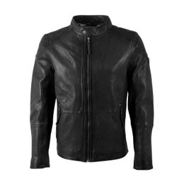Lederjacke Mauritius "MMBaydo", Herren, Gr. L (50), schwarz, Obermaterial: 100% Schafsleder. Futter: 100% Baumwolle. &Auml;rmelfutter: 100% Polyester, unifarben, regular fit h&uuml;ftbedeckend, Jacken Lederjacke, mit Bikerkragen