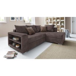 Ecksofa Collection AB "John L-Form", braun (dunkelbraun), B:226cm H:85cm T:160cm, Microfaser PRIMABELLE (100% Polyester);Zierkissen: 100% Polyester;Luxus-Microfaser 1 (100% Polyester);Luxus-Microfaser 2 (100% Polyester), Sofas, Ecksofa, inklusive Bettfunktion und Bettkasten