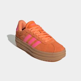 Plateausneaker adidas Sportswear "VL COURT BOLD", Damen, Gr. 36, orange (pure orange, lucid pink, gum 3), Leder, Synthetik, Schuhe Plateausneaker, inspiriert vom Design des adidas gazelle bold, Topseller