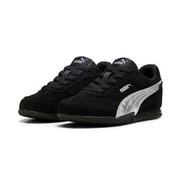 Sneaker Puma "BELLA DONNA SD METALLIC AC PS", M&auml;dchen, Gr. 33, Puma schwarz, Puma silber, Synthetik, unifarben, Schuhe Sneaker, mit sportlichem Design, mit leicht profilierter Gummilaufsohle