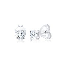 Paar Ohrstecker Elli DIAMONDS "Ohrringe Ohrstecker Diamant Wei&szlig; Brillantschliff (0.12 ct) 925 Sterling Silber" Gr. 3, silber, Ohrringe, Damen, Silber 925 (Sterlingsilber), Paar Ohrstecker