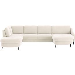 Sit & More Wohnlandschaft SIT & MORE "Soul U-Form", beige (elfenbein), B:372cm H:90cm T:239cm, 100% Polyester, Sofas, Wohnlandschaft, wahlweise mit Bett und Bettkasten