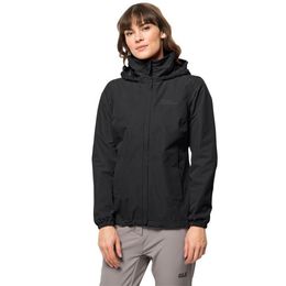Regenjacke Jack Wolfskin "STORMY POINT 2L JKT W", Damen, Gr. XS, schwarz, Obermaterial: 100% Polyester. Netzfutter: 100% Polyester, klassisch h&uuml;ftlang, hoch geschlossener Ausschnitt, B&uuml;ndchen, Jacken Regenjacke, Wasserdicht, winddicht, &Uuml;bergangsjacke