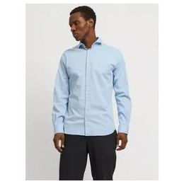 Jack & Jones Langarmhemd JACK & JONES "JPRBLAJAXON mit Stretchanteil und stylischem Kragen", Herren, Gr. M, N-Gr, blau (cashmere blau), Web, Obermaterial: 97% Baumwolle, 3% Elasthan, unifarben, slim fit taillenbedeckt, ohne Ausschnitt, Manschette, Hemden, unifarben, slim fit, Web, Hemdkragen, atmungsaktiv