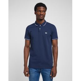 Poloshirt Lee, Herren, Gr. L, blau (navy), Piqu&eacute;, Obermaterial: 100% Baumwolle, normal normal, ohne Ausschnitt, Rippb&uuml;ndchen, Shirts Poloshirt, Piqu&eacute;- Qualit&auml;t
