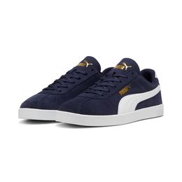 Sneaker Puma "CLUB II", Herren, Gr. 38, blau (Puma navy, Puma wei&szlig;, Puma gold), Leder, unifarben, Schuhe Sneaker, aus Leder, mit Schn&uuml;rverschluss, mit profiliertem Laufsohlenprofil