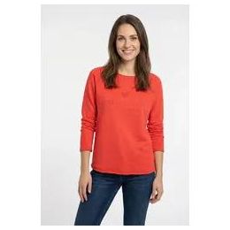 LIEBLINGSST&Uuml;CK Sweatshirt LIEBLINGSST&Uuml;CK "CathrinaEP", Damen, Gr. 4XL (48), rot (bright rot), Sweatware, Obermaterial: 100% Baumwolle, bedruckt, clean, unifarben, regular fit taillenbedeckt, Rundhals, gerader Abschluss, Sweatshirts Sweatshirt, mit Logo-Print