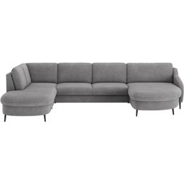 Sit & More Wohnlandschaft SIT & MORE "Soul U-Form", grau, B:372cm H:90cm T:239cm, 95% Polyester, 10% Polyamid, Sofas, Wohnlandschaft, wahlweise mit Bett und Bettkasten