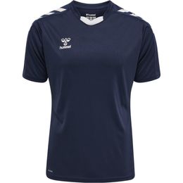 Trainingsshirt Hummel "HMLCORE XK POLY JERSEY S/S", Damen, Gr. L, blau (marine), Obermaterial: 100% Polyester, Rundhals, Shirts Trainingsshirt, sportliche Passform, atmungsaktiv, schnell trocknend, Kurzarm