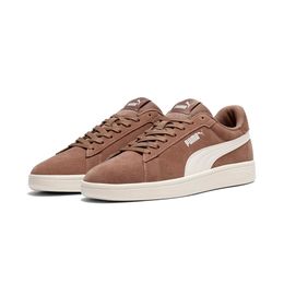 Sneaker Puma "SMASH 3.0", Herren, Gr. 39, totally taupe, warm wei&szlig;, Leder, unifarben, Schuhe Sneaker, klassische Tennissport-Silhouette, gepufferter Schuhkragen
