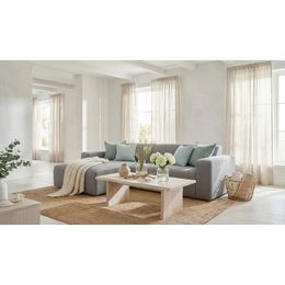 Ecksofa OTTO HOME "Koa, 228 cm, L-Form, Modulsofa in Cord, Chenille, Struktur, Webstoff", grau, B:228cm H:88cm T:159cm, 62% Polypropylen, 32% Polyester, Sofas, Ecksofa, Designsofa, weicher Lounge-Sitzkomfort, Welleunterfederung, bodentief