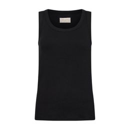 Tanktop Freequent "FQHI-TOP", Damen, Gr. M, schwarz, Rippware, Obermaterial: 97% Baumwolle, 3% Elasthan, unifarben, k&ouml;rpernah h&uuml;ftbedeckend, Rundhals, Tops Tanktop, mit Stretch