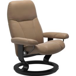 Relaxsessel stressless "Consul", braun (almond paloma), B:85cm H:100cm T:77cm, Leder BATICK: BATICK ist ein leicht korrigiertes, durchgef&auml;rbtes und genarbtes M&ouml;belleder, bei dem die meisten Unebenheiten und Spuren in der Regel entfernt wurden.;Leder PALOMA: PALOMA ist ein durchgef&auml;rbtes Semianilin-M&ouml;belleder mit nat&uuml;rlicher Narbung.;ROHLEDER Stoff Q2 FARON: Ein fester zuverl&auml;ssiger Boucl&eacute; mit eine