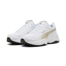 Sneaker Puma "CILIA MODE METALLIC WHISPER", Damen, Gr. 42, wei&szlig; (Puma wei&szlig;, Puma gold, Puma schwarz), Synthetik, Schuhe Sneaker, mit Schn&uuml;rverschluss, Gummi-Laufsohle, Obermaterial aus Synthetik