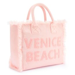 Shopper Venice Beach "Henkeltasche, Strandtasche", Damen, Gr. B/H/T: 35cm x 32cm x 14cm, rosa, Textil, unifarben, Taschen Shopper, Handtasche, Schultertasche, gro&szlig;e Tasche, Tragetasche, Badetasche