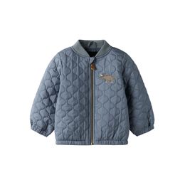 Steppjacke name it "NMMMARLON JACKET", Jungen, Gr. 122, flint stone, Steppware, Obermaterial: 100% Polyester, bestickt, normal, V-Ausschnitt, elastischer Bund, Jacken Steppjacke