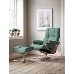 Relaxsessel stressless "Mayfair", gr&uuml;n (aqua gr&uuml;n paloma), B:92cm H:103cm T:79cm, Leder PALOMA: PALOMA ist ein durchgef&auml;rbtes Semianilin-M&ouml;belleder mit nat&uuml;rlicher Narbung., Sessel, Relaxsessel, mit Cross Base, Gr&ouml;&szlig;e S, M & L, Holzakzent Eiche