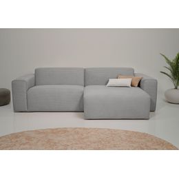 Ecksofa OTTO HOME "Koa, 228 cm, L-Form, Modulsofa in Cord, Chenille, Struktur, Webstoff", grau (cloud grau), B:228cm H:88cm T:159cm, 100% Polyester, Sofas, Ecksofa, Designsofa, weicher Lounge-Sitzkomfort, Welleunterfederung, bodentief