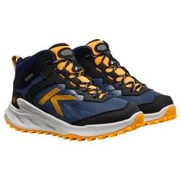 Outdoorschuh Keen "ZIONIC MID WP", Kinder, Gr. 34, gold (naval academy, bright marigold), Synthetik, Textil, Schuhe Outdoorschuh, wasserdicht