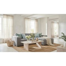 Ecksofa OTTO HOME "Koa, 228 cm, L-Form, Modulsofa in Cord, Chenille, Struktur, Webstoff", grau, B:228cm H:88cm T:159cm, 62% Polypropylen, 32% Polyester, Sofas, Ecksofa, Designsofa, weicher Lounge-Sitzkomfort, Welleunterfederung, bodentief