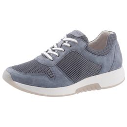 Keilsneaker ROLLINGSOFT, Damen, Gr. 41, blau (graublau), Textil, Veloursleder, unifarben, Schuhe Keilsneaker, Freizeitschuh, Halbschuh, Schn&uuml;rschuh im sommerlichem Materialmix