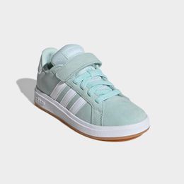Sneaker adidas Sportswear "GRAND COURT 00S KIDS", M&auml;dchen, Gr. 33, halo mint, cloud wei&szlig;, gum 3, Leder, Textil, Schuhe Sneaker, Design auf den Spuren des adidas Superstar, f&uuml;r Kinder